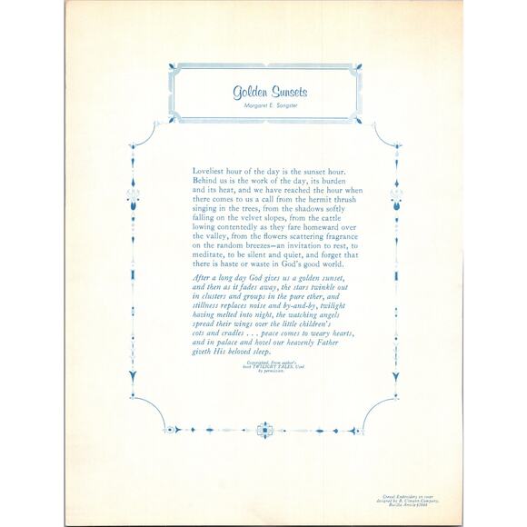 None and/or Unknown | Other | Golden Sunsets Margaret E Sangster 97s ...